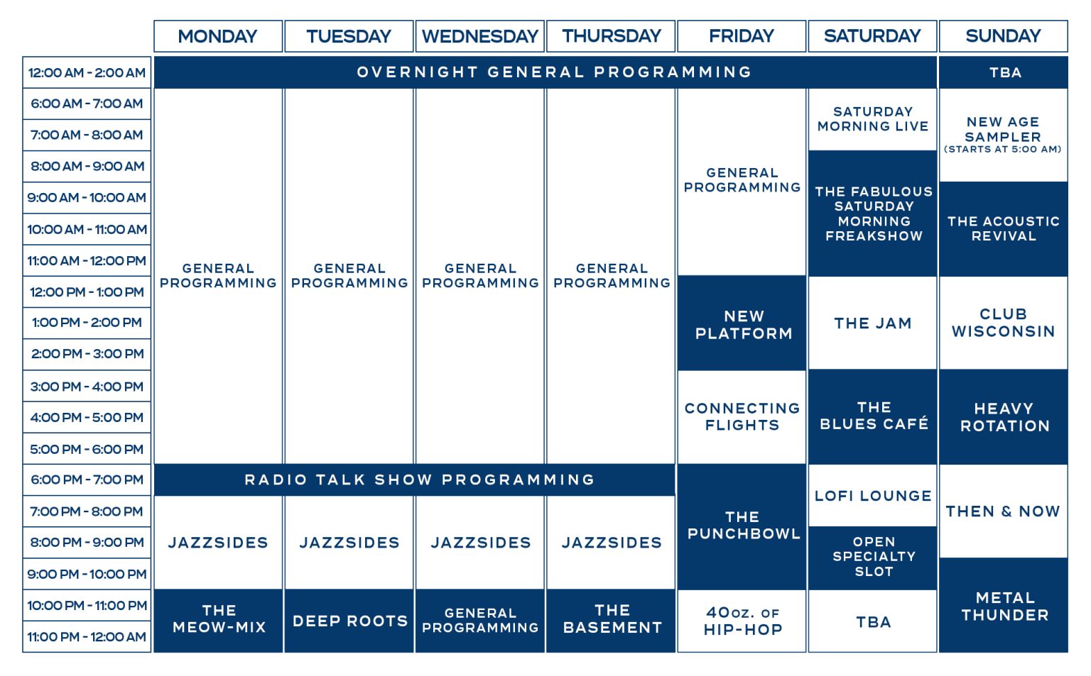 Schedule – WWSP 90FM